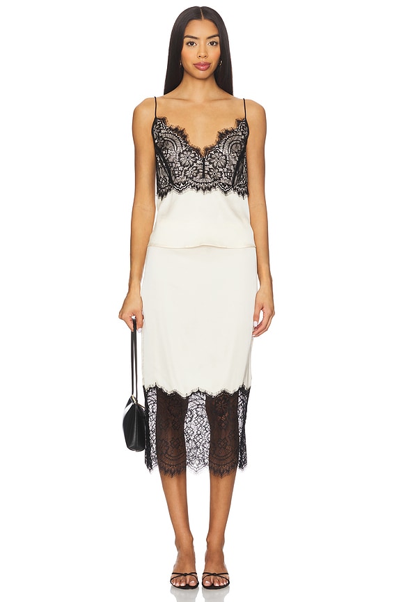 Good American Satin Lace Camisole in Ecru003 | REVOLVE
