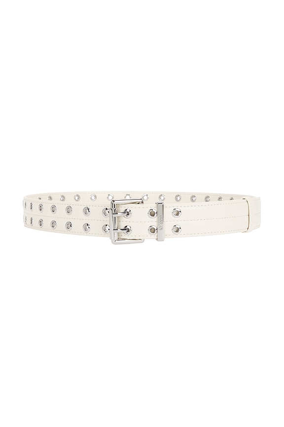 Ganni Double Eyelet Belt in Egret | REVOLVE