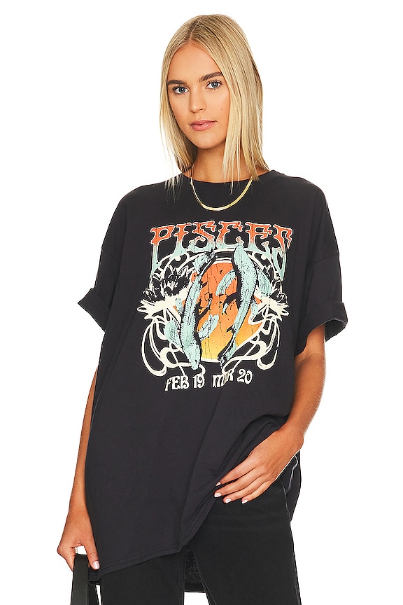 Girl Dangerous Pisces Band Tee in Black | REVOLVE