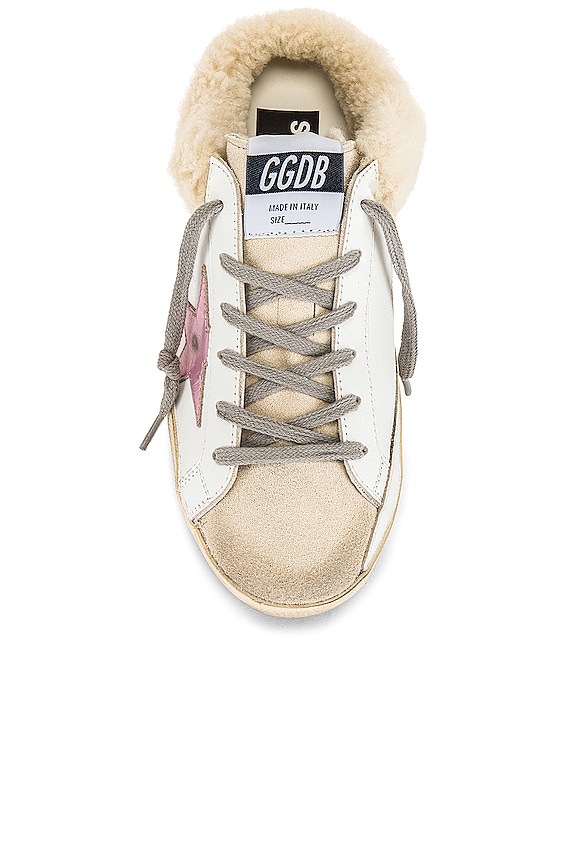 Golden Goose Superstar Sabot Shearling Sneaker in White, Seedpearl ...