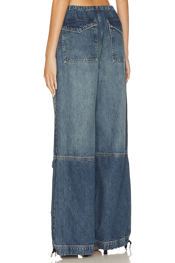 GRLFRND Alix Wide Leg Drawstring Cargo Jeans in San Antonio | REVOLVE