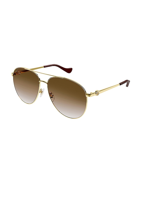 Gucci Metal Aviator in Gold | REVOLVE