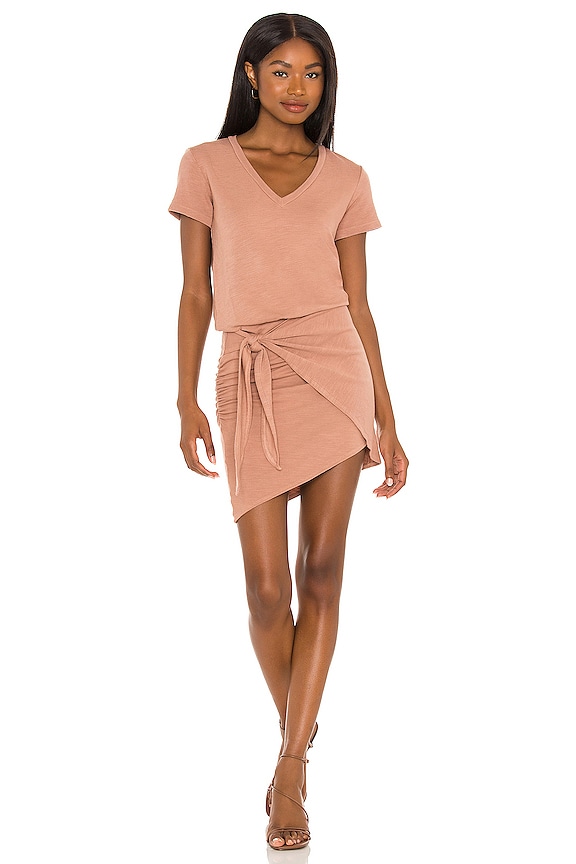 MONROW X REVOLVE Supersoft V Dress in Dry Rose | REVOLVE