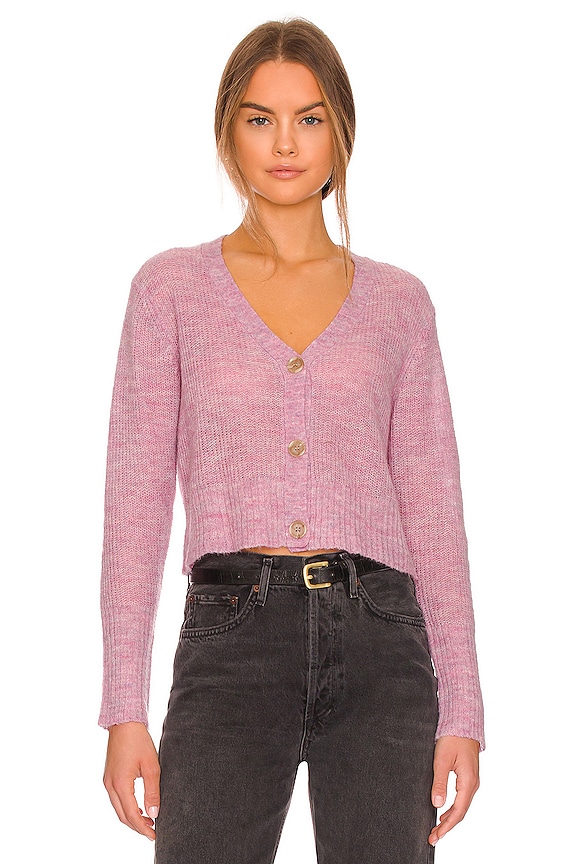 MONROW Mohair Cardigan in Raspberry Rose | REVOLVE