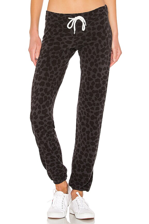 MONROW Leopard Vintage Sweats in Vintage Black | REVOLVE