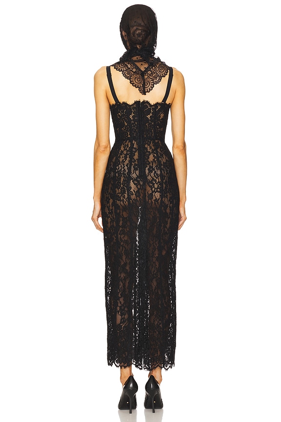 Helsa The Lace Column Dress in Black | REVOLVE