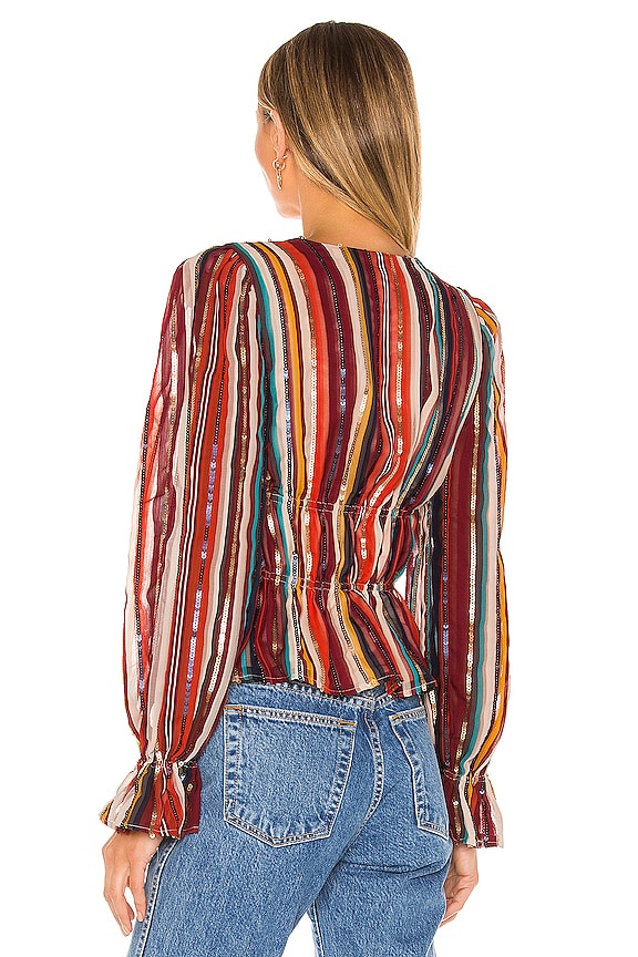 House of Harlow 1960 x REVOLVE Roksana Blouse in Red Multi Stripe | REVOLVE