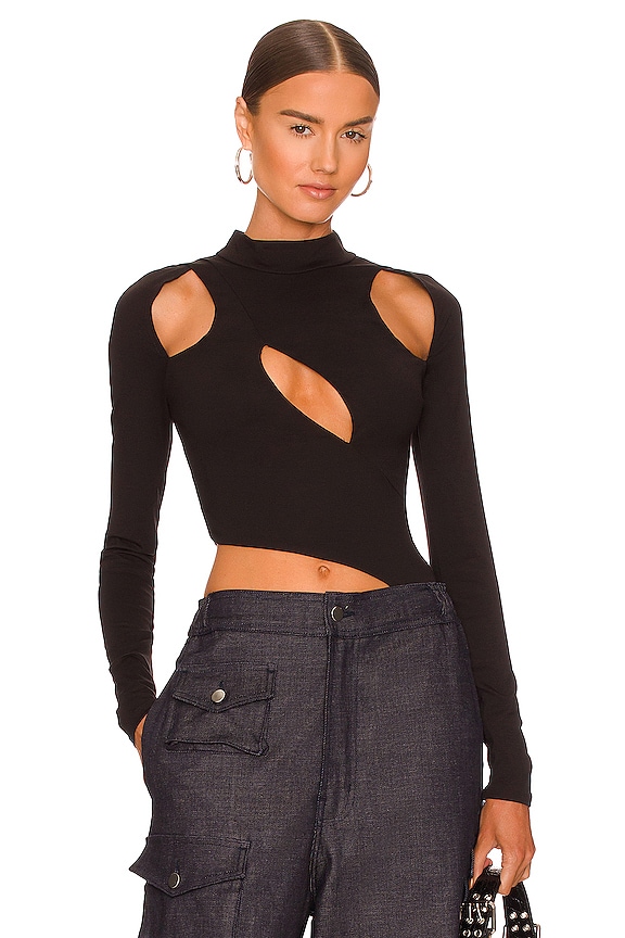 h:ours Antonia Bodysuit in Black | REVOLVE