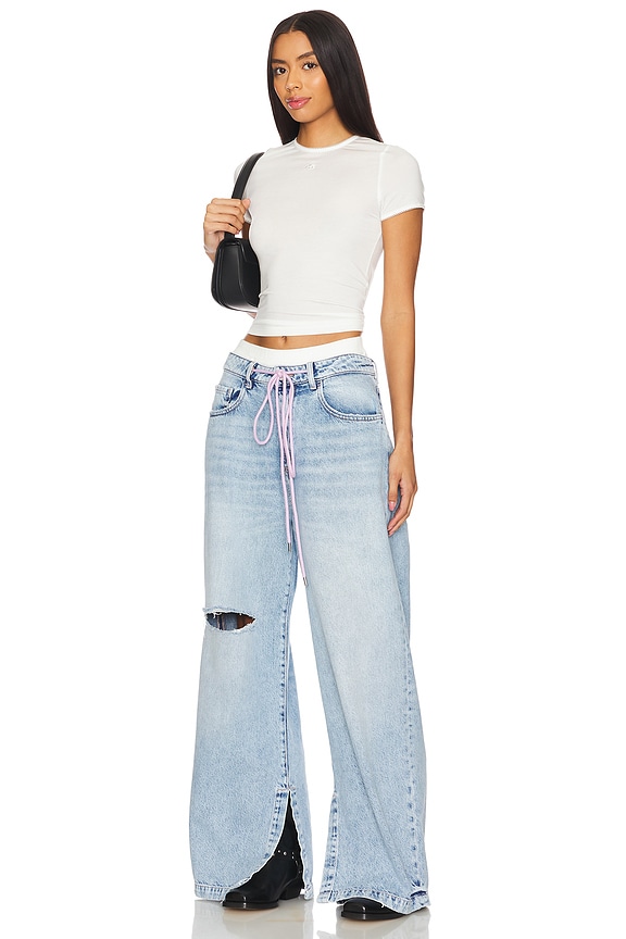 Icon Denim Gracy Wide Leg Jeans in Denim Light | REVOLVE
