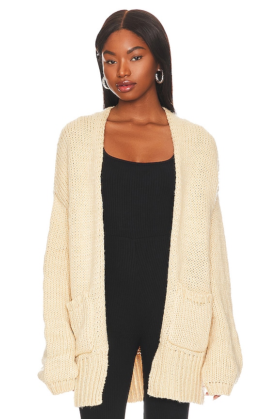 Indah Cayenne Oversized Cardigan in Buff | REVOLVE