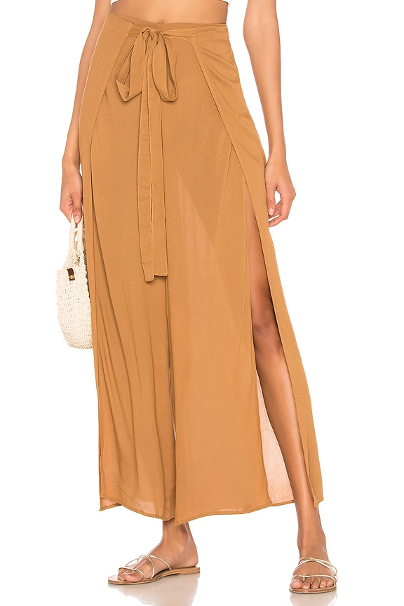 Indah Eclipse Wrap Pant in Caramel | REVOLVE