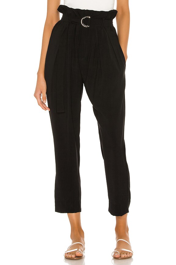 Indah Shadow Zip Front Trouser in Black | REVOLVE