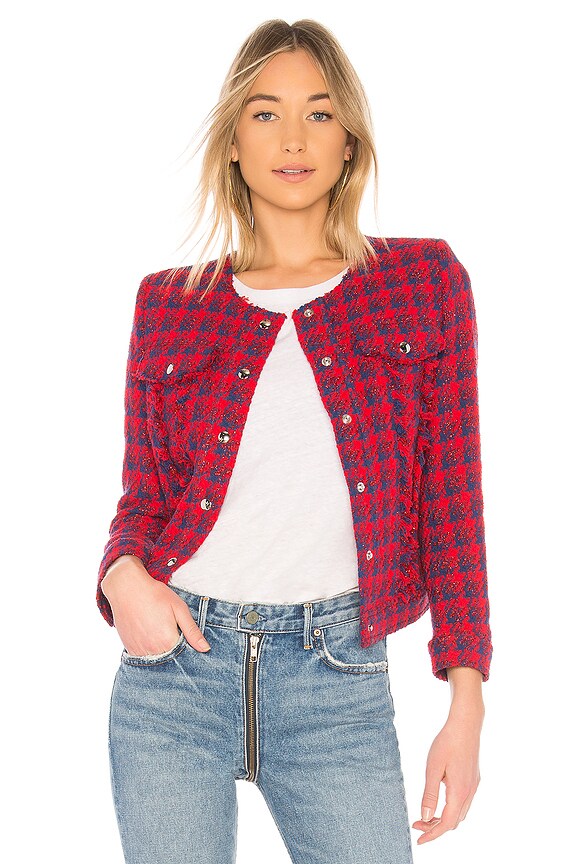 IRO Quilombe Jacket in Red & Blue | REVOLVE