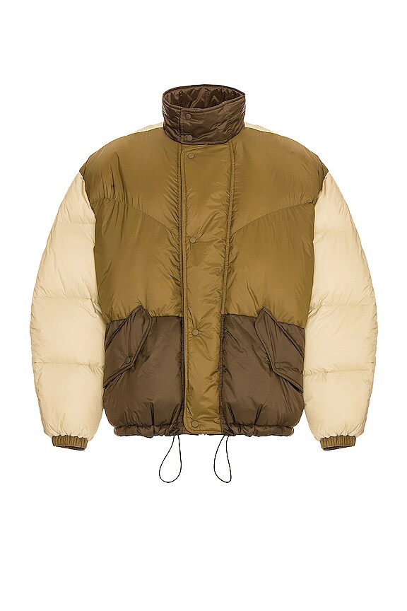 Isabel Marant Ficaja Colorblock Raincoat in Khaki | REVOLVE