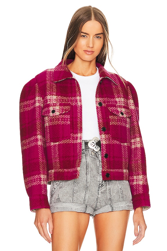 Isabel Marant Etoile Leiko Blanket Coat in Fuchsia | REVOLVE