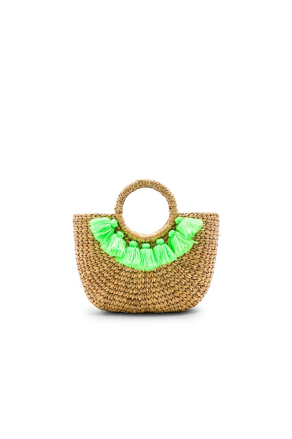 JADEtribe Basket Mini 7 Tassel in Lime | REVOLVE