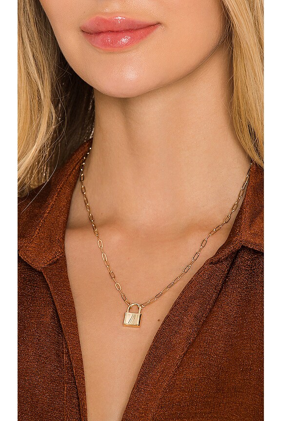 Joy Dravecky Jewelry Monaco Lock Necklace in Gold | REVOLVE