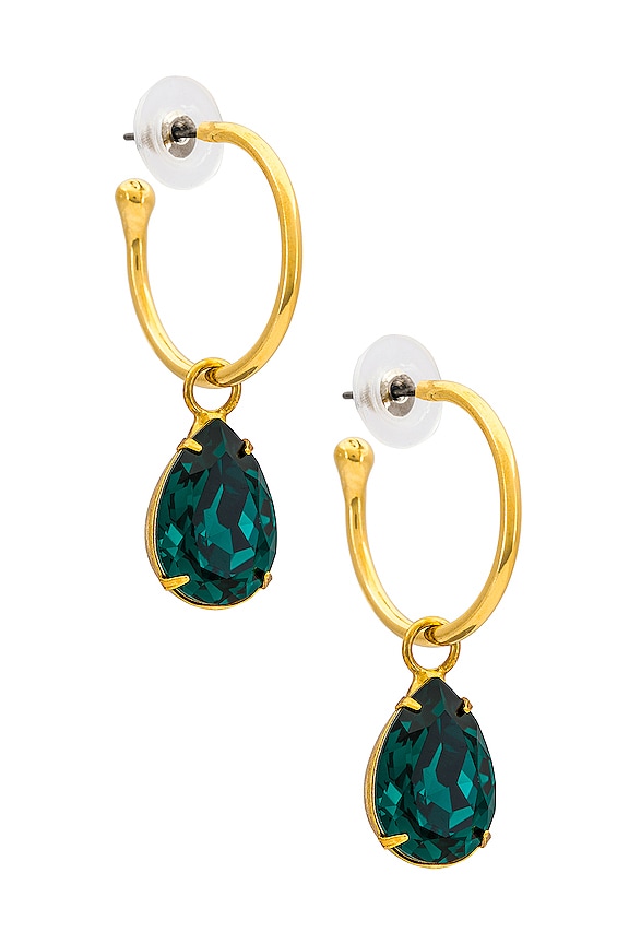 Jennifer Behr Jane Hoops in Emerald | REVOLVE
