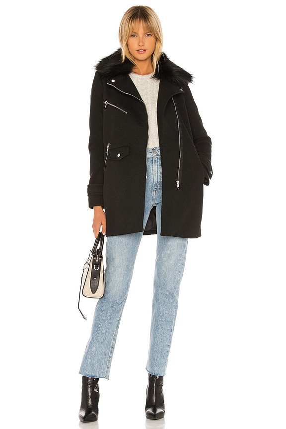 John & Jenn by Line Wilbur Coat in Caviar | REVOLVE