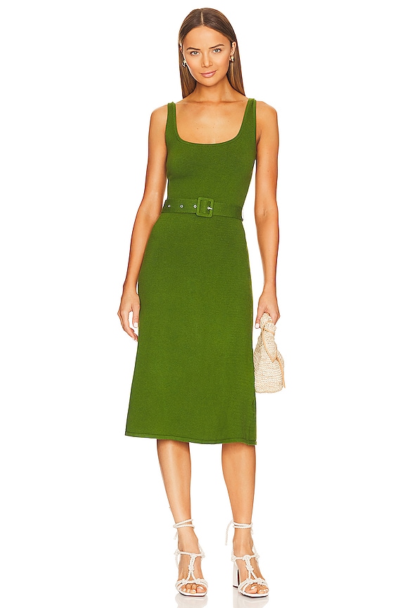 JoosTricot Peachskin Midi Tank Dress in Palm | REVOLVE