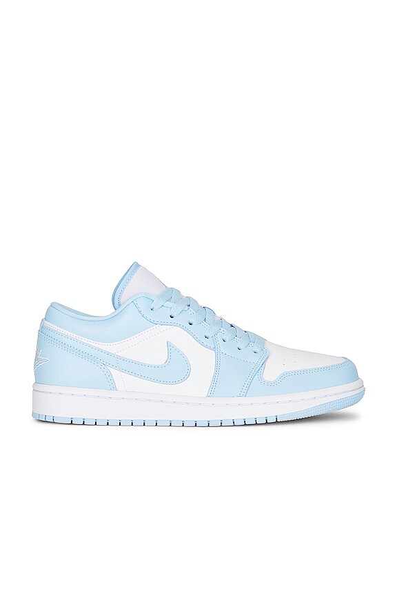 Jordan Air Jordan 1 Low Sneaker in White & Ice Blue | REVOLVE