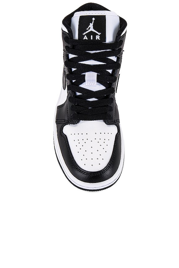 Jordan Air Jordan 1 Mid Sneaker in White & Black | REVOLVE