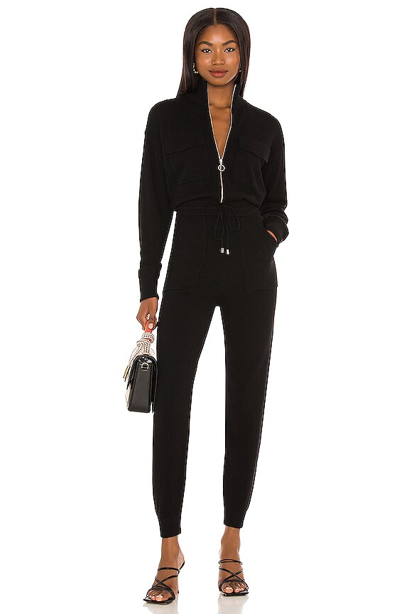 SIMKHAI Iman Knit Flight Suit en Black | REVOLVE