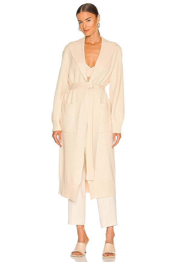 SIMKHAI Isabel Long Cardigan in Almond | REVOLVE