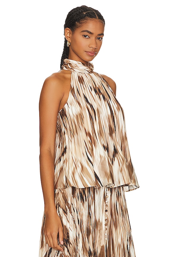 SIMKHAI Yasenia Mock Neck Top in Thorn Abstract | REVOLVE
