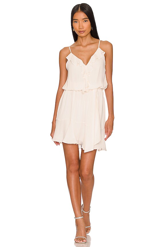 krisa Ruffle Cami Dress in Cream | REVOLVE