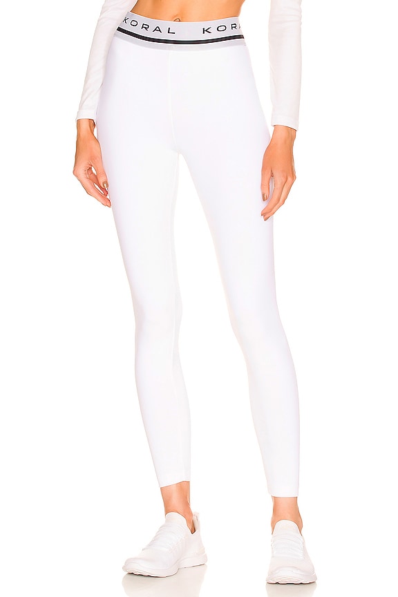 KORAL Aden Blackout High Rise Leggings in White | REVOLVE