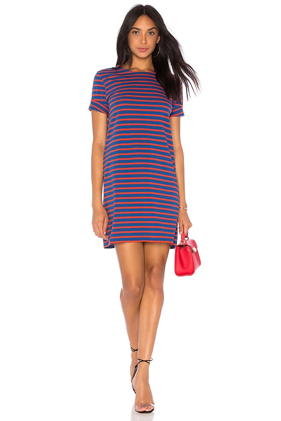 Kule The Tee Dress in Blue & Red | REVOLVE