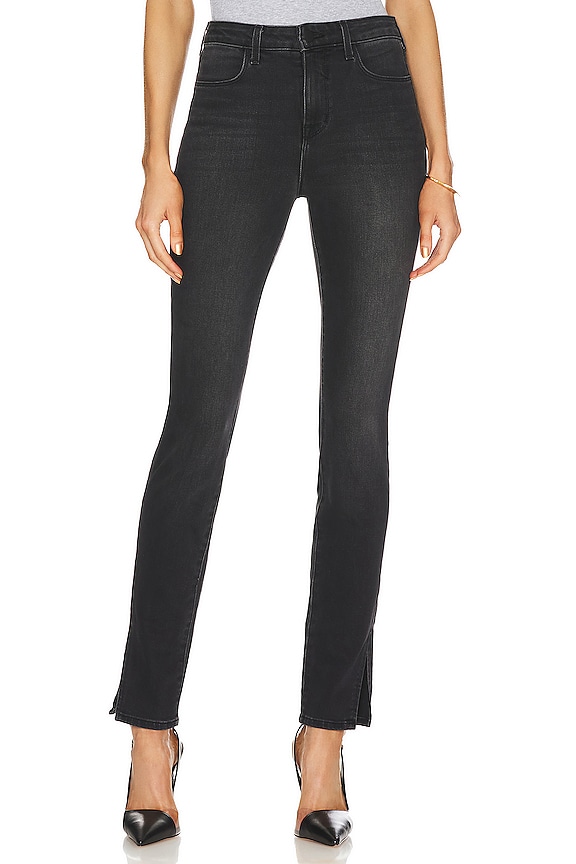 L'AGENCE Josie High Rise Skinny Split in Shadow | REVOLVE
