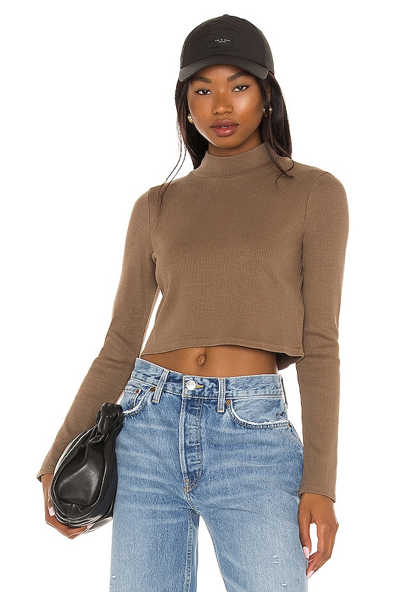 Lanston Cropped Turtleneck in Omega | REVOLVE