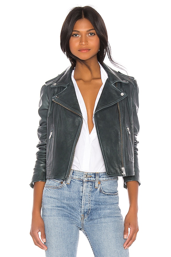 LAMARQUE Donna Leather Jacket in Graphite Alloy | REVOLVE