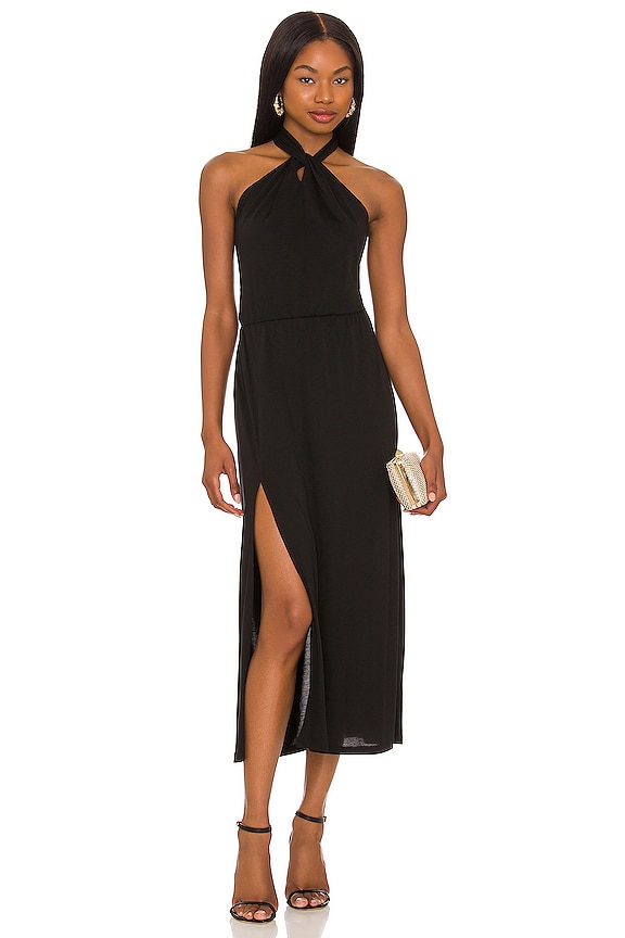 LBLC The Label Elise Halter Dress in Black | REVOLVE
