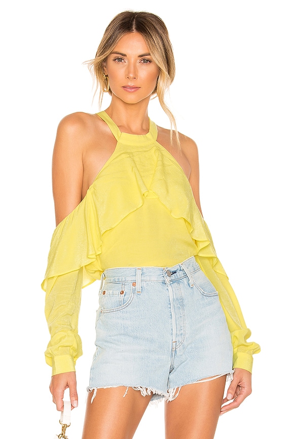L'Academie The Helena Blouse in Pale Yellow | REVOLVE