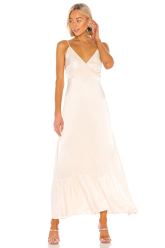 Line & Dot Wrap Dress in Ivory | REVOLVE