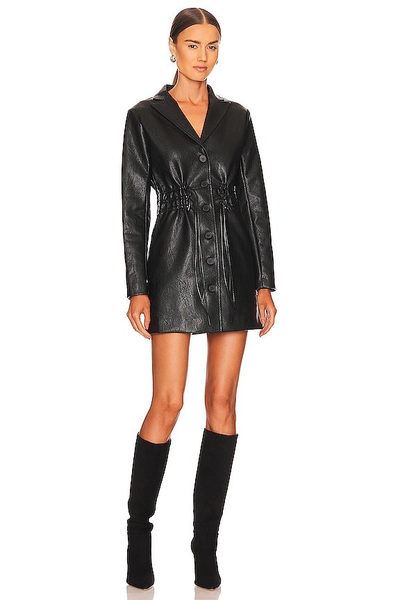 Line And Dot Robe Imitation Cuir Noa En Black Revolve