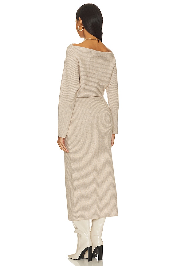Line & Dot Alta Sweater Dress in Oatmeal | REVOLVE