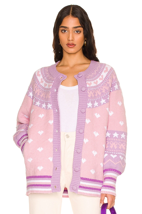 LoveShackFancy Amalo Boyfriend Cardigan in Macaron Pink | REVOLVE