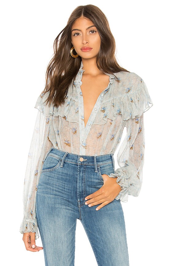 LoveShackFancy Erica Top in Sea Breeze | REVOLVE