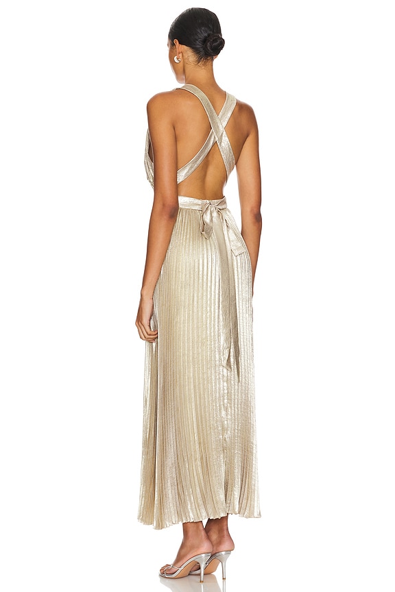 L'IDEE Moderniste Gown in Gold Shimmer | REVOLVE