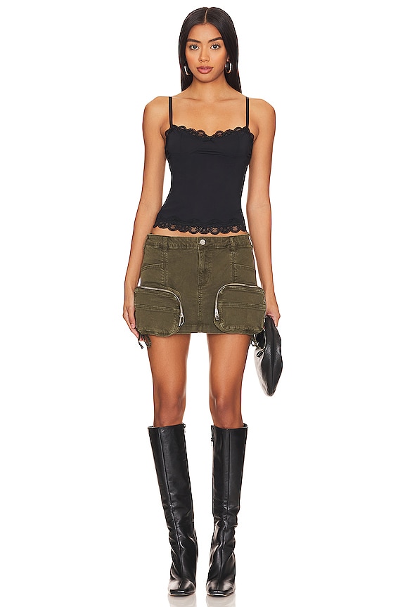 LIONESS Top Model Cami in Onyx | REVOLVE