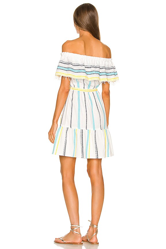 Lemlem x REVOLVE Sediri Off the Shoulder Mini Dress in Multi Aqua | REVOLVE