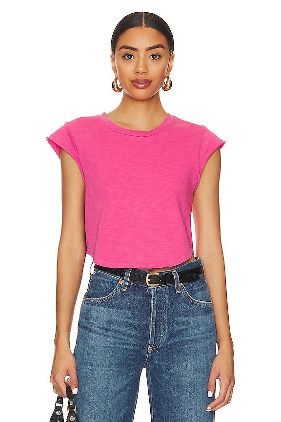 LNA Westin Crop Top in Neon Fuschia | REVOLVE
