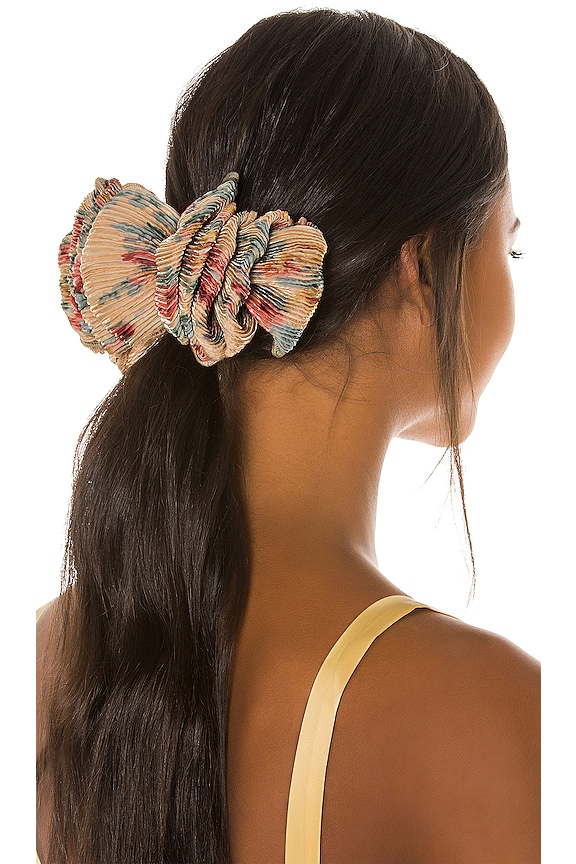 Loeffler Randall Tavi Ruffle Hair Clip in Butter Multi Floral | REVOLVE