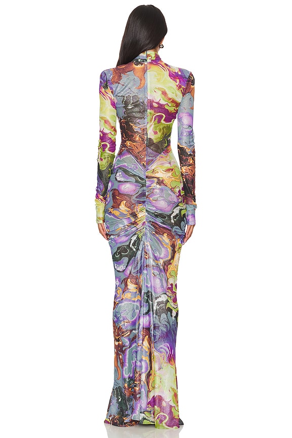 Lapointe Halter Ruched Gown in Marble | REVOLVE