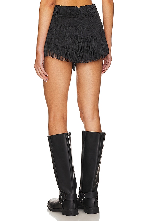 Lovers and Friends Andi Fringe Skort in Black | REVOLVE