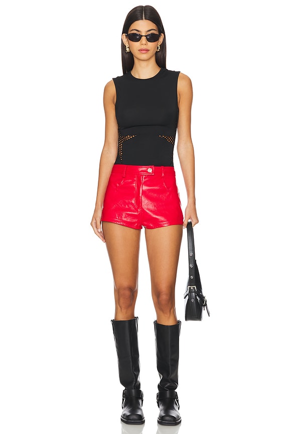 Lovers and Friends Colson Faux Leather Short in Ruby Red | REVOLVE